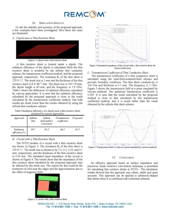 FDTD Simulation of Thin Resistive Sheets | Remcom